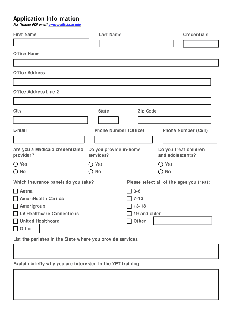Fillable Online latrauma tulane Registration form - Louisiana Child ...