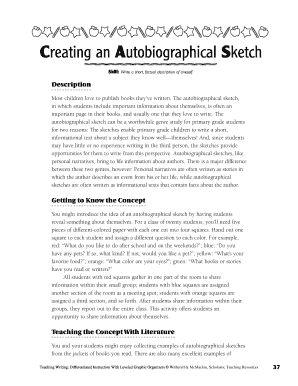 Fillable Online Creating an Autobiographical Sketch Fax Email Print ...