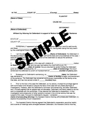 Fillable Online Affidavit By attorney for defendant In support of ...