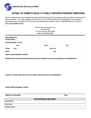 Fillable Online seattle Seattle City Attorney s Office Fax Email Print ...