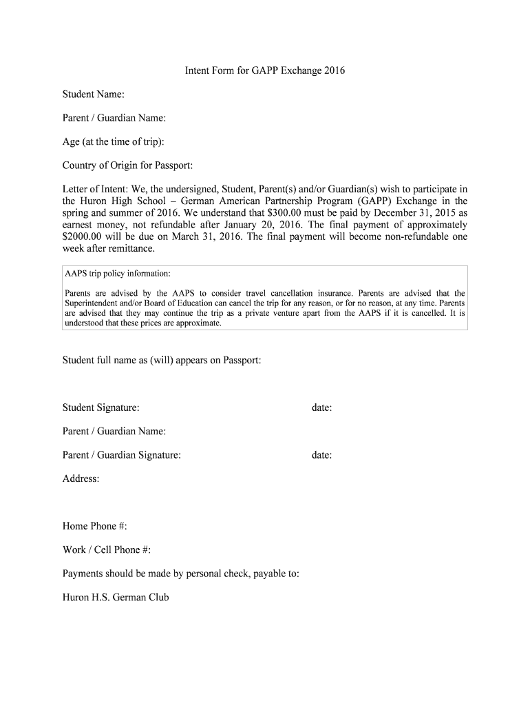 Fillable Online a2schools GAPP-FORM-intent-letter Fax Email Print ...