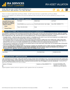 Fillable Online IRA LLC Valuation Worksheet - IRA Services Fax Email ...