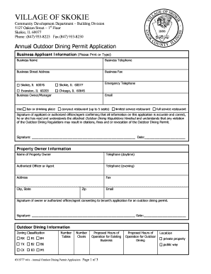 Fillable Online Annual Outdoor Dining Permit Application Fax Email ...