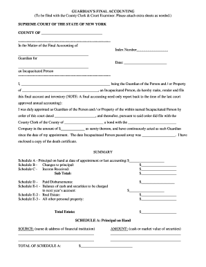 Fillable Online nycourts GUARDIAN S FINAL ACCOUNTING Fax Email Print ...
