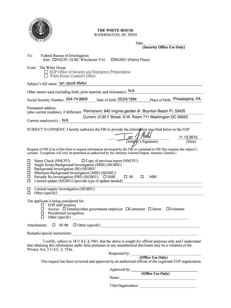 Fillable Online WH Consent Form FBI Check (Ian Mellul) copy.pdf - DC ...
