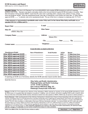 Fillable Online msha SCSR INVENTORY Fax Email Print - pdfFiller