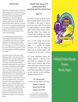 Fillable Online unlimitedvisions 2015 Patrick Wayne Fagan Brochure ...