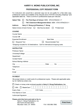 Fillable Online Professional Copy Request Form Fax Email Print - pdfFiller