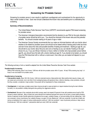 Fillable Online Tulane Medical Center Prostate Screening Form. Tulane ...
