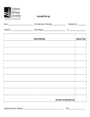 Fillable Online nmu Internship Time Log Fax Email Print - pdfFiller