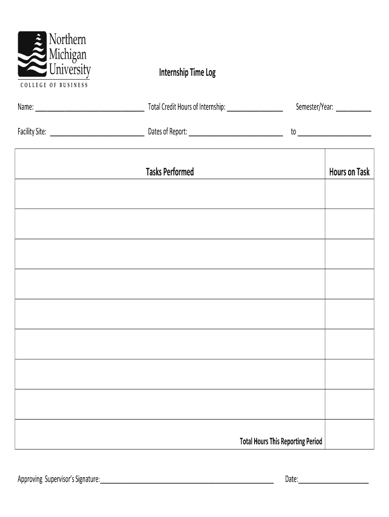 Fillable Online nmu Internship Time Log Fax Email Print - pdfFiller
