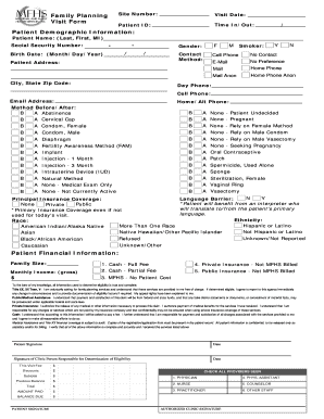 Fillable Online mfhs Family Planning Visit Form Patient Financial ...