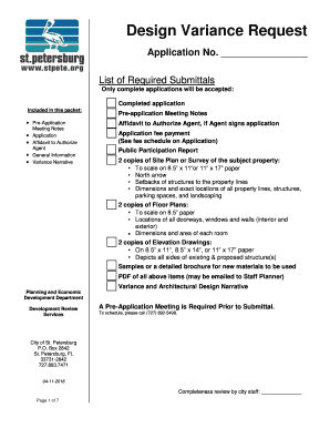 Fillable Online stpete Design Variance Request Fax Email Print - pdfFiller