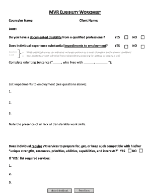 Fillable Online dphhs mt MVR Eligibility Worksheet. MVR Eligibility Worksheet Fax Email Print ...