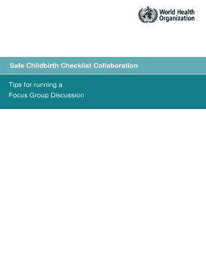 Fillable Online who Safe Childbirth Checklist Collaboration Fax Email Print - pdfFiller