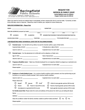 Fillable Online MEDICAL & FAMILY LEAVE Fax Email Print - pdfFiller