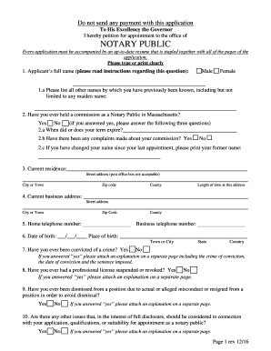 Fillable Online Massachusetts Notary Public application form and ...