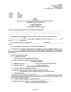 Fillable Online Proof of Claim - KPMG Fax Email Print - pdfFiller