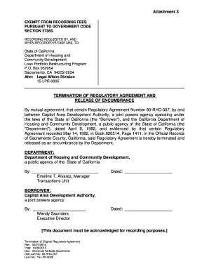 Fillable Online 1699 Termination of Regulatory Agreement Form v.2 Fax ...