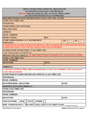 Fillable Online ARMY CONTRACTING COMMAND - ROCK ISLAND Fax Email Print - pdfFiller