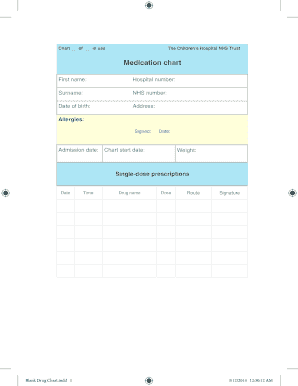 Fillable Online Chart of in use Fax Email Print - pdfFiller