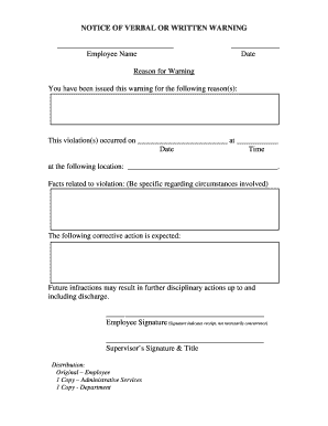 Fillable Online home obu written warning document.doc Fax Email Print ...