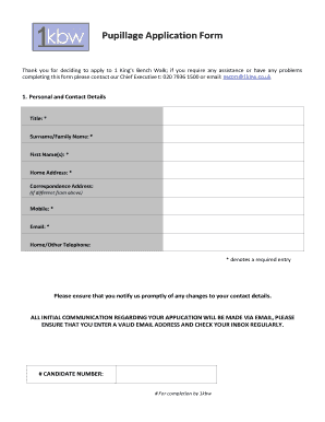 Fillable Online Pupillage-Application-Form-2016final - 1 King's Bench ...