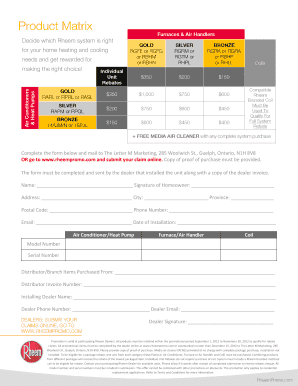 Fillable Online in cash rebates - Rheem Fax Email Print - pdfFiller
