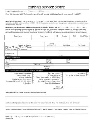 Fillable Online jag navy STANDARD DSO INTAKE FORM SE Fax Email Print ...