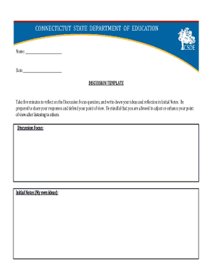 Fillable Online DISCUSSION TEMPLATE Fax Email Print - pdfFiller