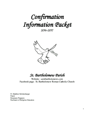 Fillable Online Confirmation Information Packet - saintbartholomews.com ...