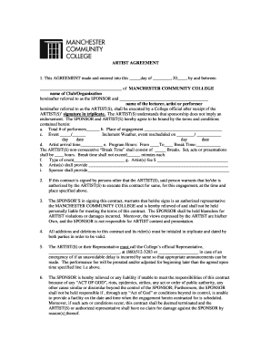 Fillable Online ARTIST AGREEMENT.doc Fax Email Print - pdfFiller