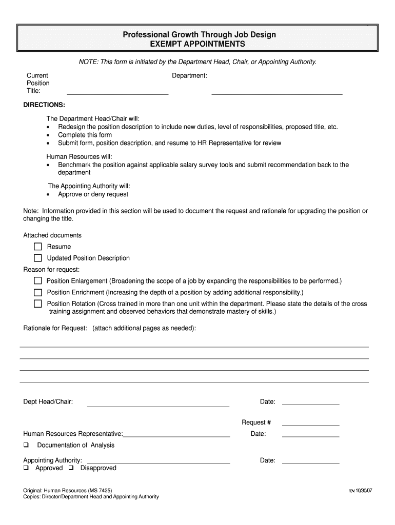 Fillable Online cwu Professional Growth Through Job Design Fax Email ...