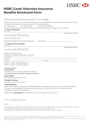 Fillable Online hsbc Voluntary Insurance Form - HSBC UAE - hsbc Fax ...