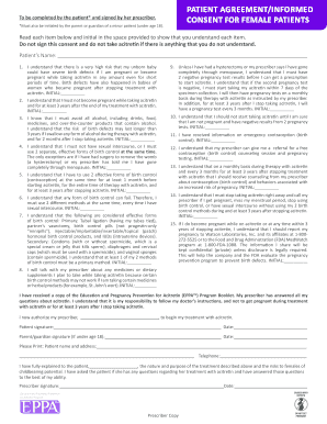 Fillable Online PATIENT AGREEMENT/INFORMED Fax Email Print - pdfFiller