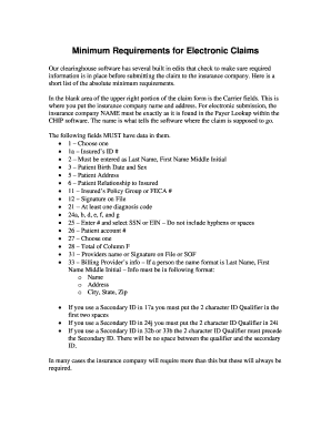 Fillable Online Minimum Requirements for Electronic Claims Fax Email ...