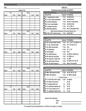 Fillable Online sjsu revised academic planning worksheet Admin ...