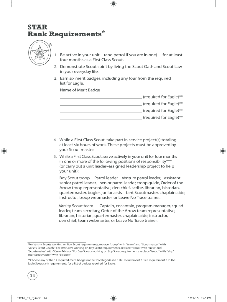 Fillable Online Rank Requirements* Fax Email Print - pdfFiller
