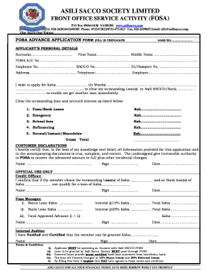 Asili Sacco Forms - Fill Online, Printable, Fillable, Blank | pdfFiller