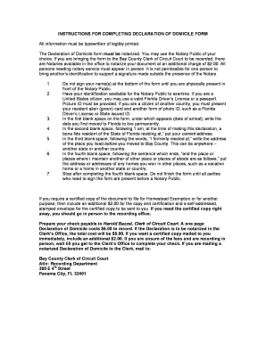 Fillable Online qpublic INSTRUCTIONS FOR COMPLETING DECLARATION OF ...