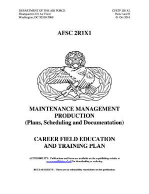 Fillable Online Maintenance Management Production CFETP - U.S. Air ...