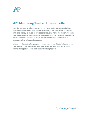 Fillable Online AP Mentoring Teacher Interest Letter. Teachers can ...