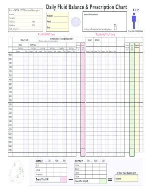 Fillable Online Daily Fluid Balance & Prescription Chart Fax Email ...