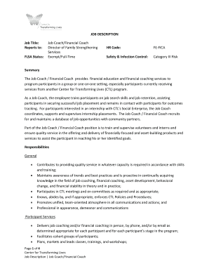 Fillable Online transforminglives FLSA Status: Fax Email Print - pdfFiller