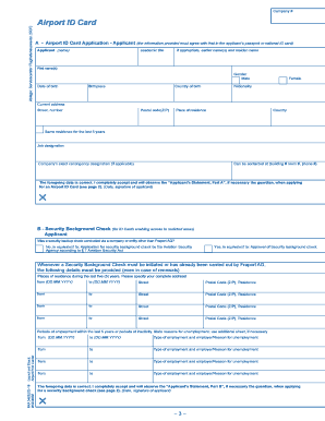 Fillable Online Application for Airport ID Card Fax Email Print - pdfFiller
