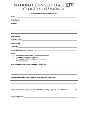 Fillable Online nch SinfoNua August 2016 Application form - nch Fax ...