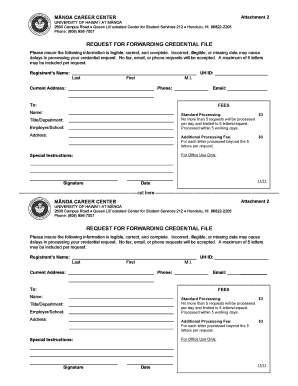 Fillable Online manoa hawaii Creds Forwarding Request Sheets Fax Email ...
