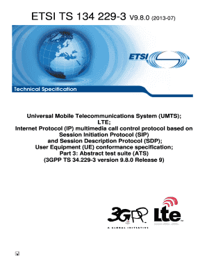 Fillable Online etsi TS 134 229-3 - V9.8.0 - Universal Mobile ...
