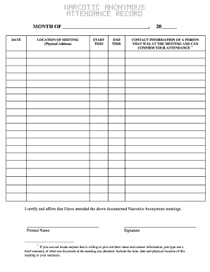 Fillable Online Narcotic Anonymous Fax Email Print - pdfFiller