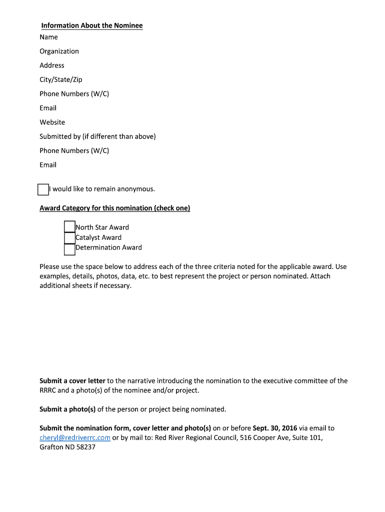 Fillable Online Ideas to Actions Summit Awards Nomination Form Fax Email Print - pdfFiller
